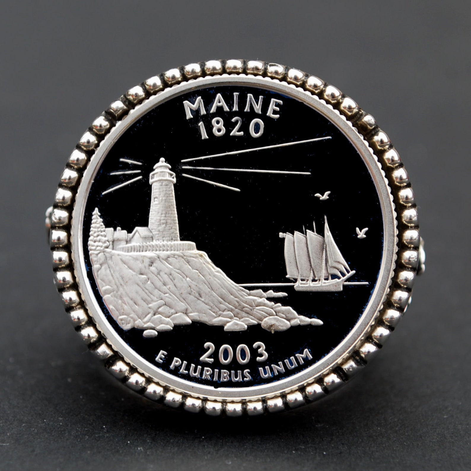 US 2003 Maine State Quarter 90% Silver BU Uncirculated Proof Coin 925 ...
