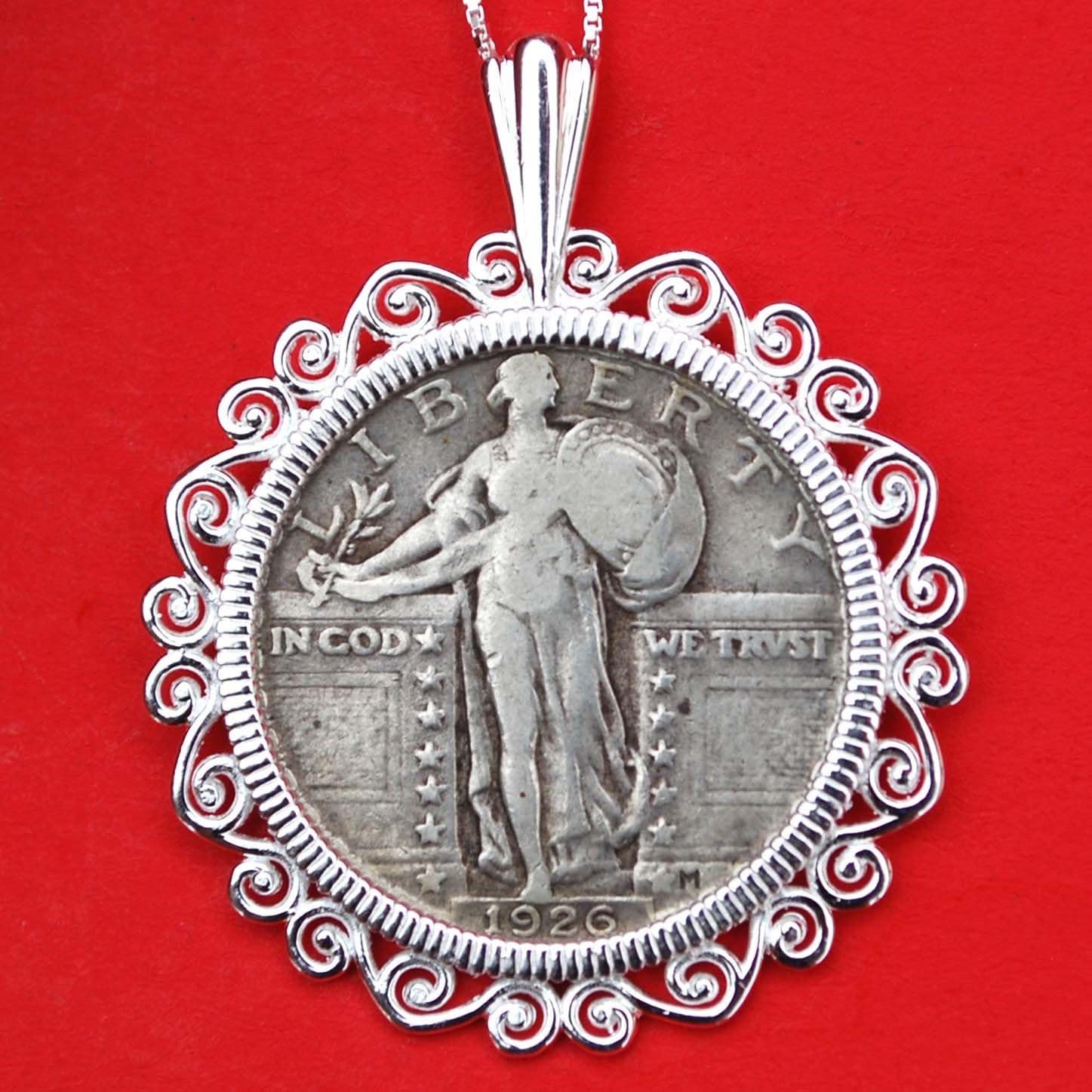 Solid 925 Sterling Silver Coin Bezel Mount Frame Settings Fit US ...