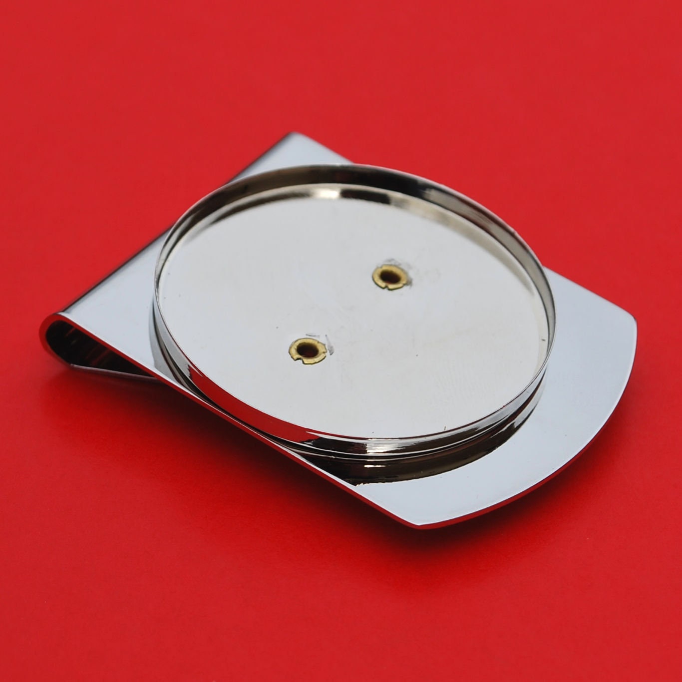 BLANK Stainless Steel Large Money Clip W. Coin Bezel to Fit US Silver ...