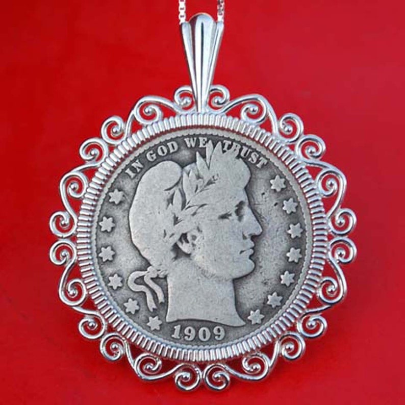 Solid 925 Sterling Silver Coin Bezel Mount Frame Settings Fit US ...