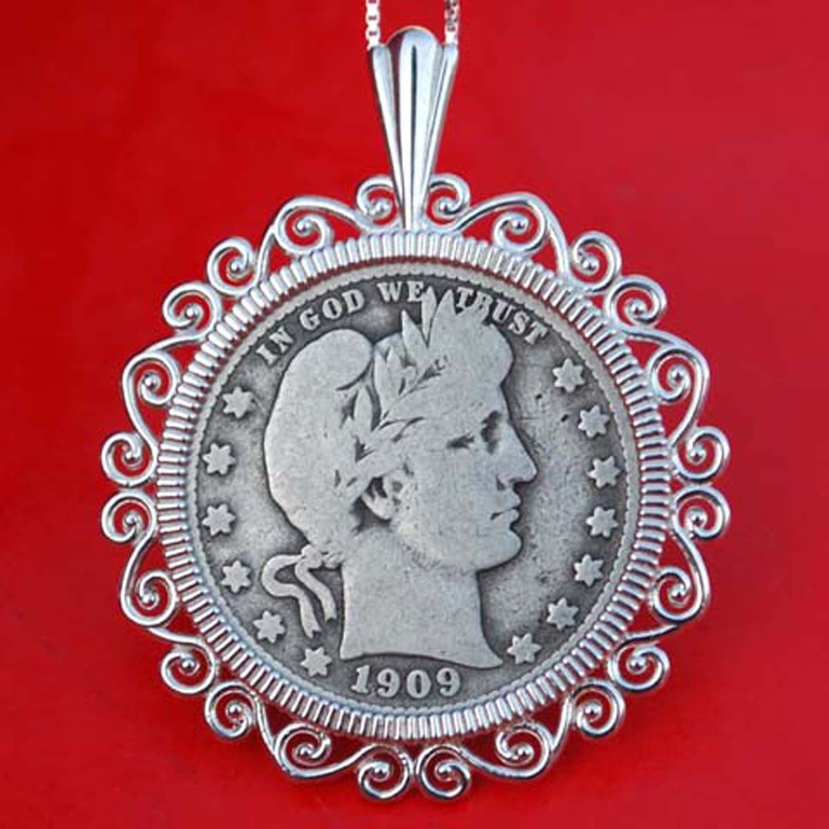 Solid 925 Sterling Silver Coin Bezel Mount Frame Settings Fit US ...