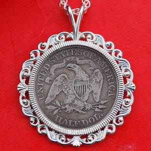 Solid 925 Sterling Silver Coin Bezel Mount Frame Settings Fit US Half ...