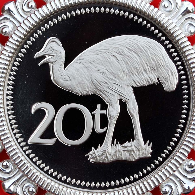 1975 Papua New Guinea 20 Toea Cassowary Bird Gem BU Proof Coin | Etsy