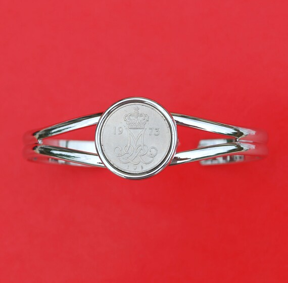 1973 Denmark 10 Ore Uncirculated Coin Silver Plated Cuff - Etsy
