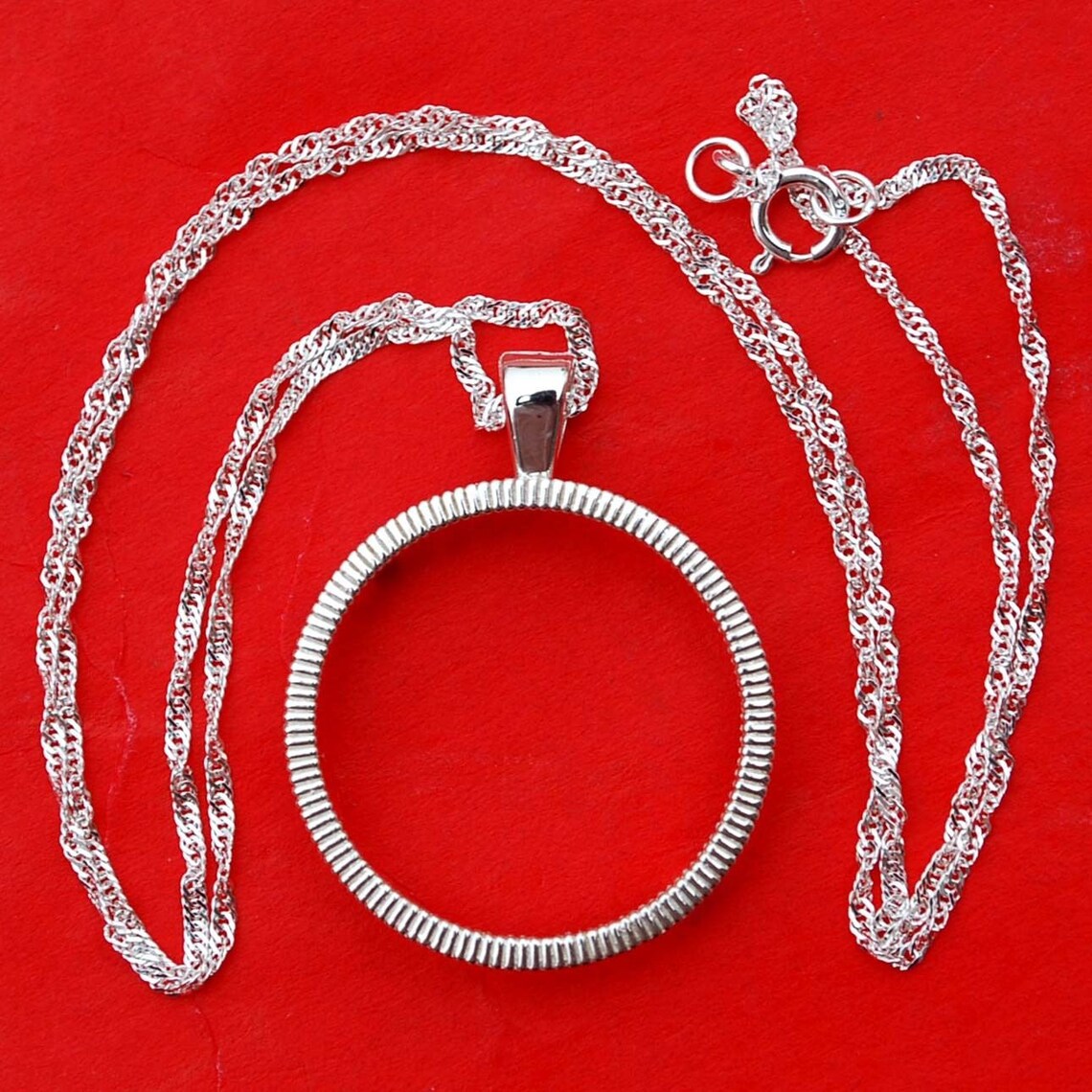 Solid 925 Sterling Silver Coin Bezel Mount Frame to Fit US Nickels and ...