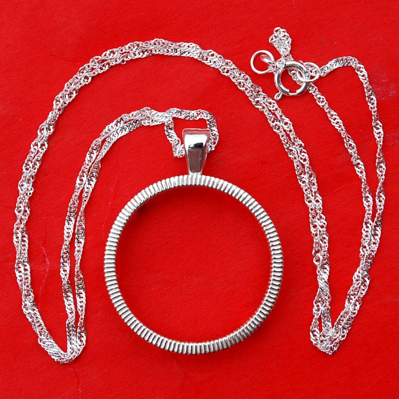 Solid 925 Sterling Silver Coin Bezel Mount Frame to Fit US Nickels and ...