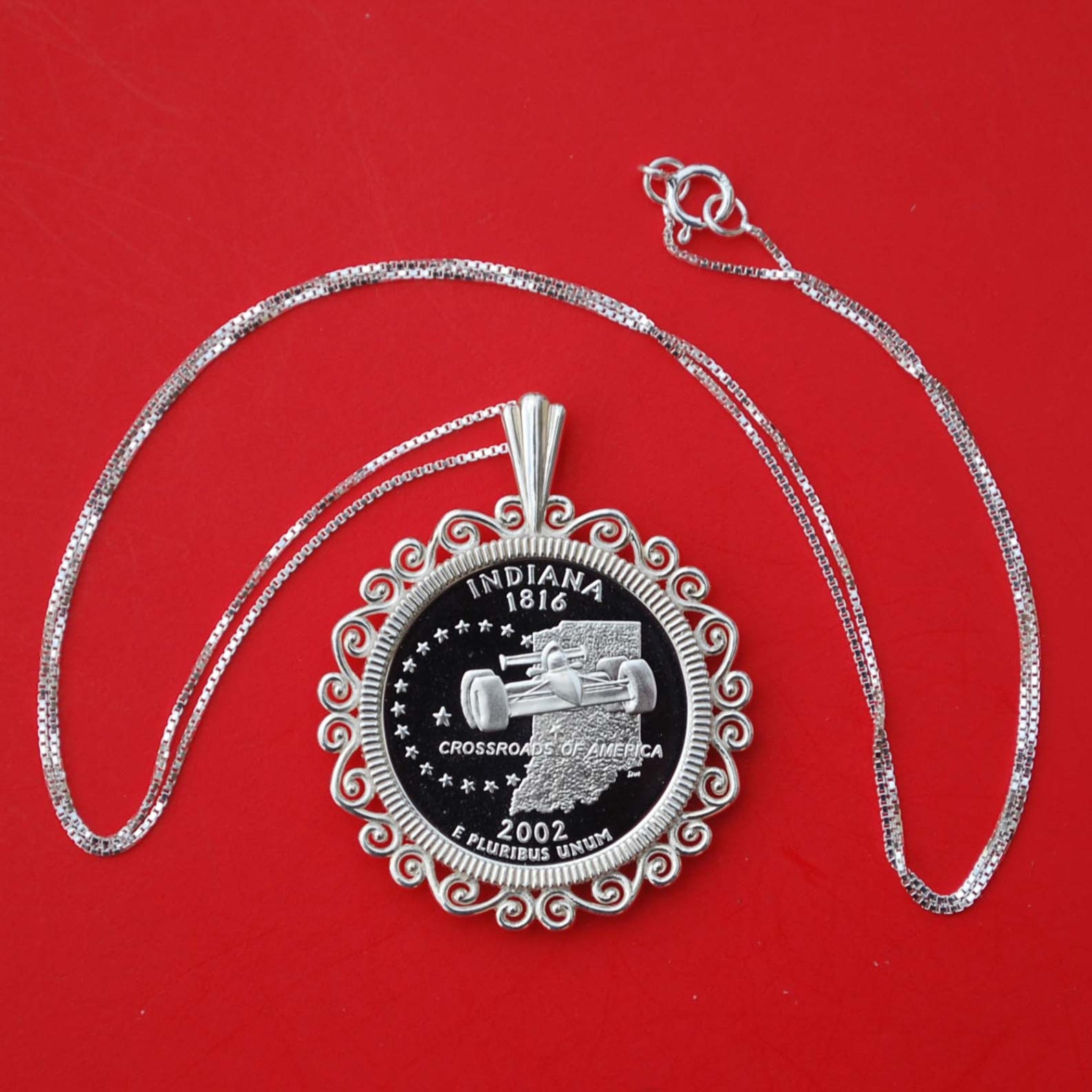 US 2002 Indiana State Quarter 90% Silver Proof Coin Soild 925 | Etsy