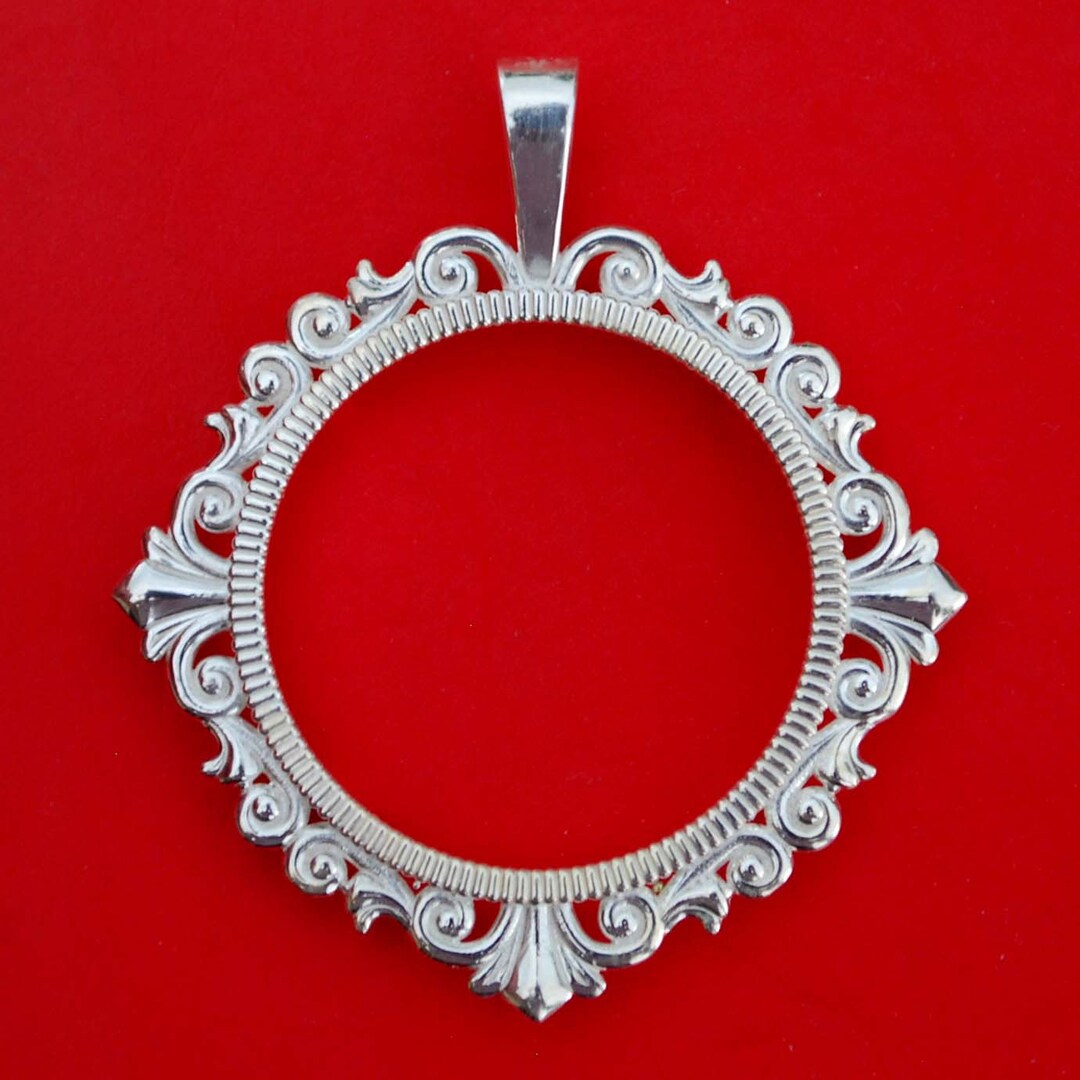 Solid 925 Sterling Silver Coin Bezel Mount Frame Settings to Fit 25mm ...