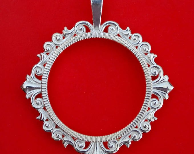 Solid 925 Sterling Silver Coin Bezel Mount Frame Settings to Fit 25mm ...