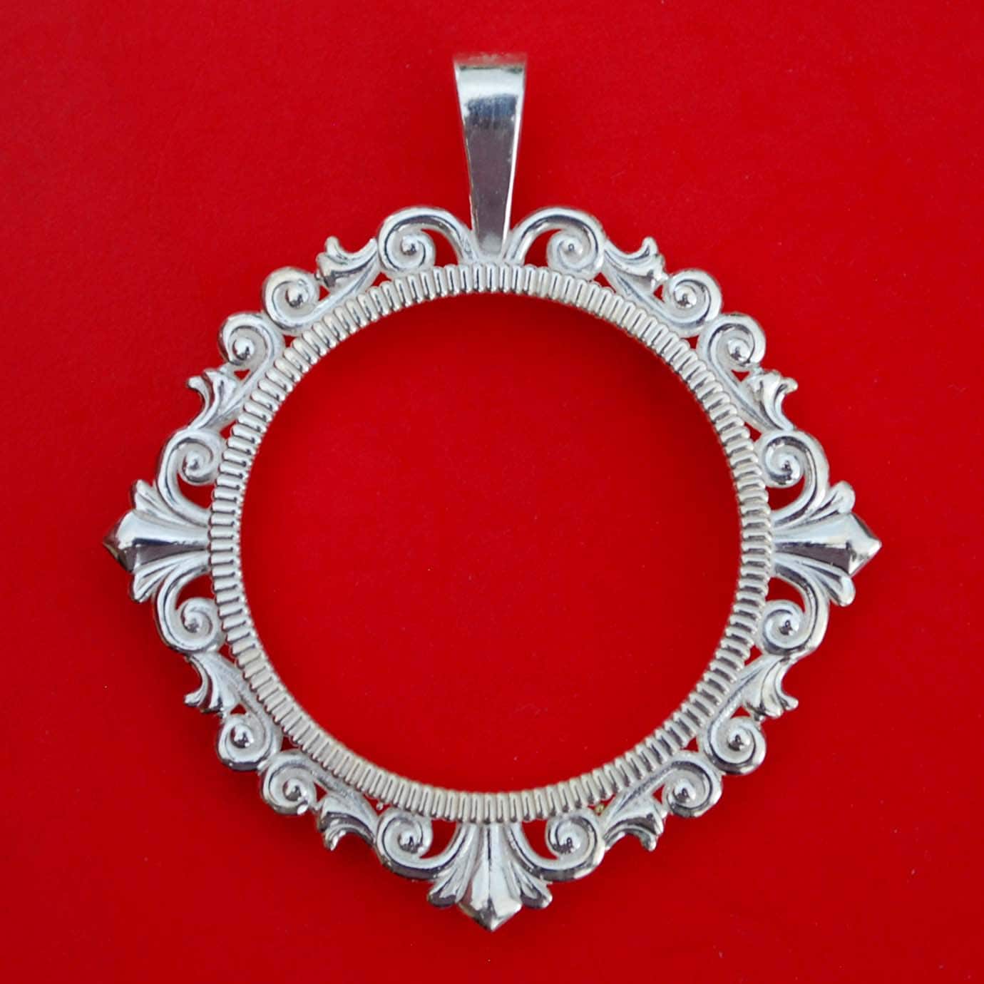 Solid 925 Sterling Silver Coin Bezel Mount Frame Settings to Fit 25mm ...