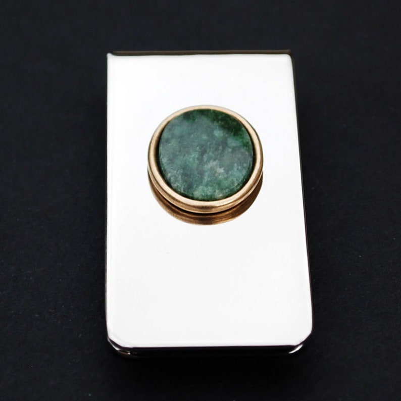 Gorgeous Wyoming Green Jade Cabochon Solid Brass Money Clip New ...