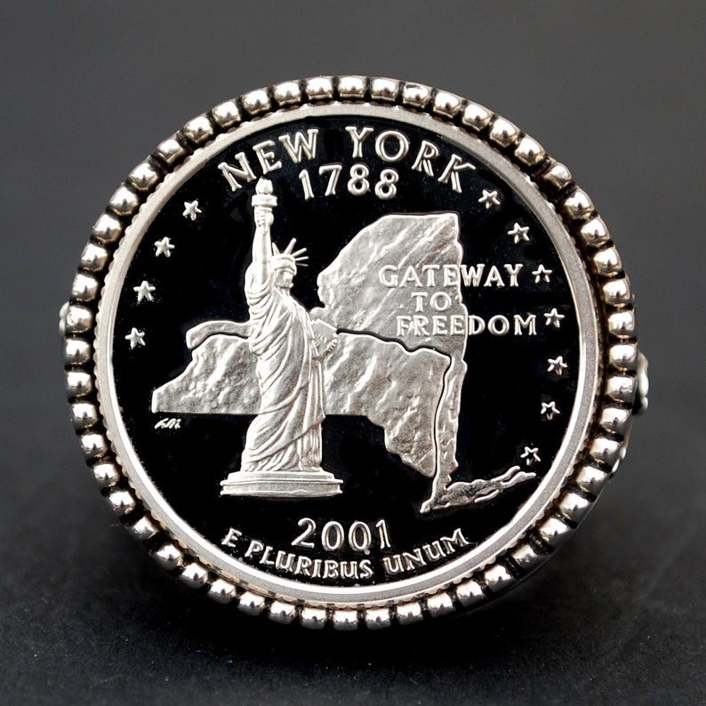 US 2001 New York State Quarter 90% Silver BU Uncirculated Proof Coin ...