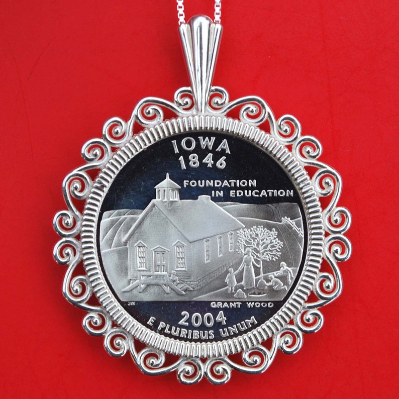 US 2004 Iowa State Quarter 90% Silver Proof Coin Soild 925 | Etsy