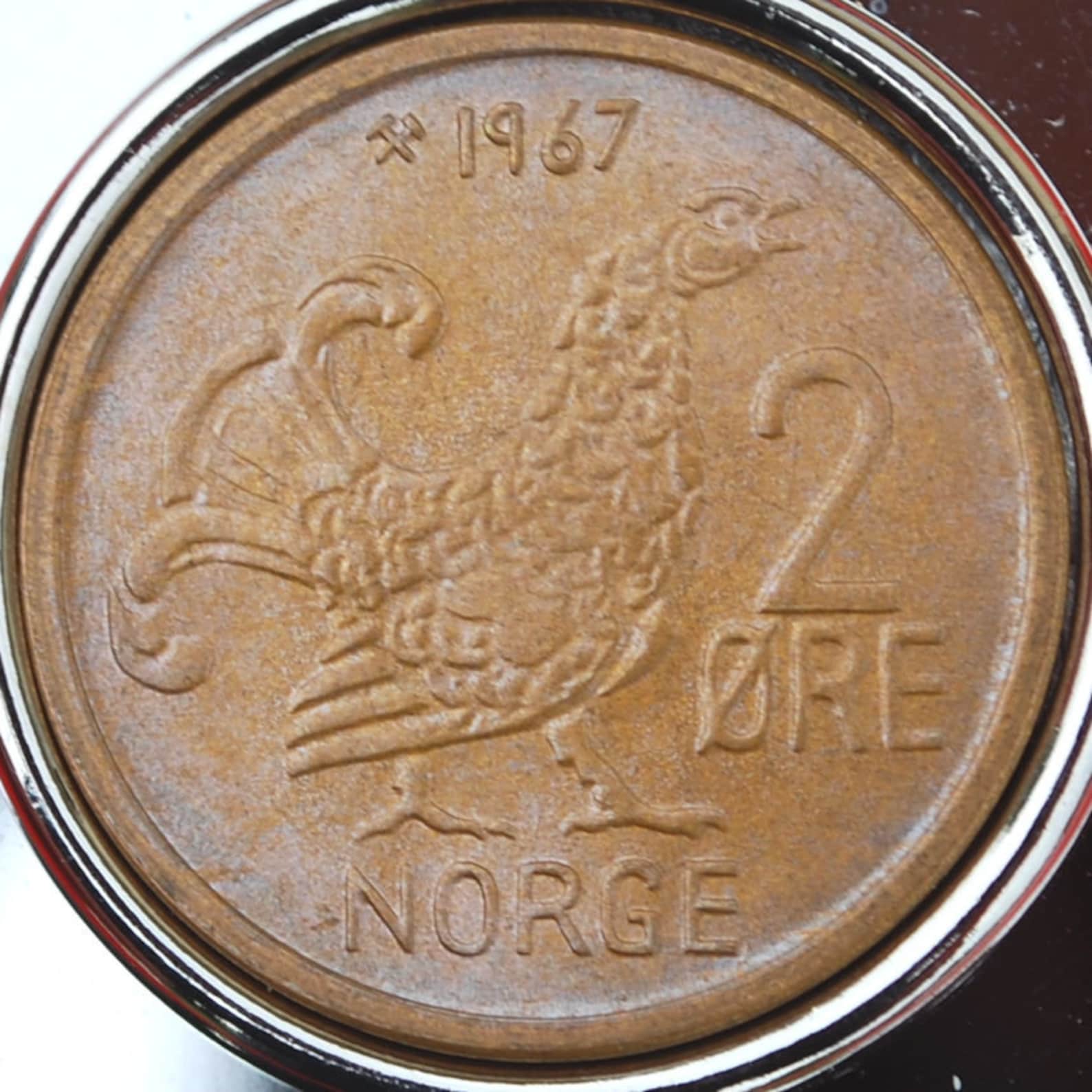 1967 Norway 2 Ore Coin Silver Money Clip New Moor Hen | Etsy