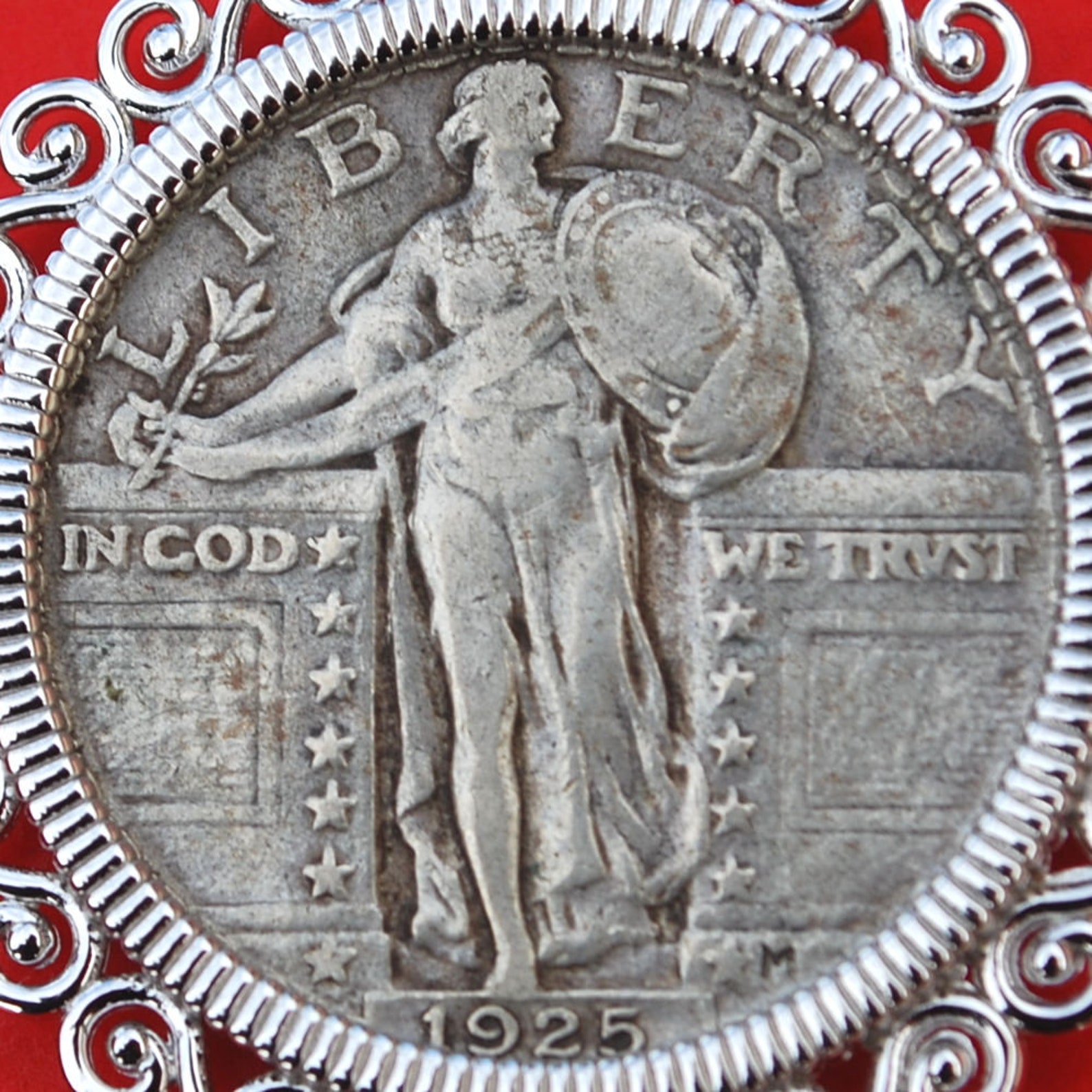 US 1925 Standing Liberty Silver Quarter Coin Solid 925 - Etsy