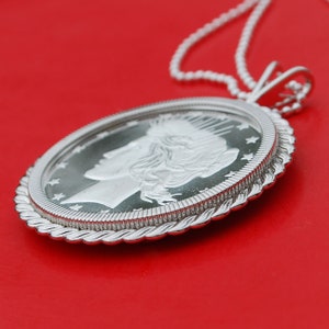Peace Silver Dollar Design 1 Oz .999 Silver Round Solid 925 Sterling ...