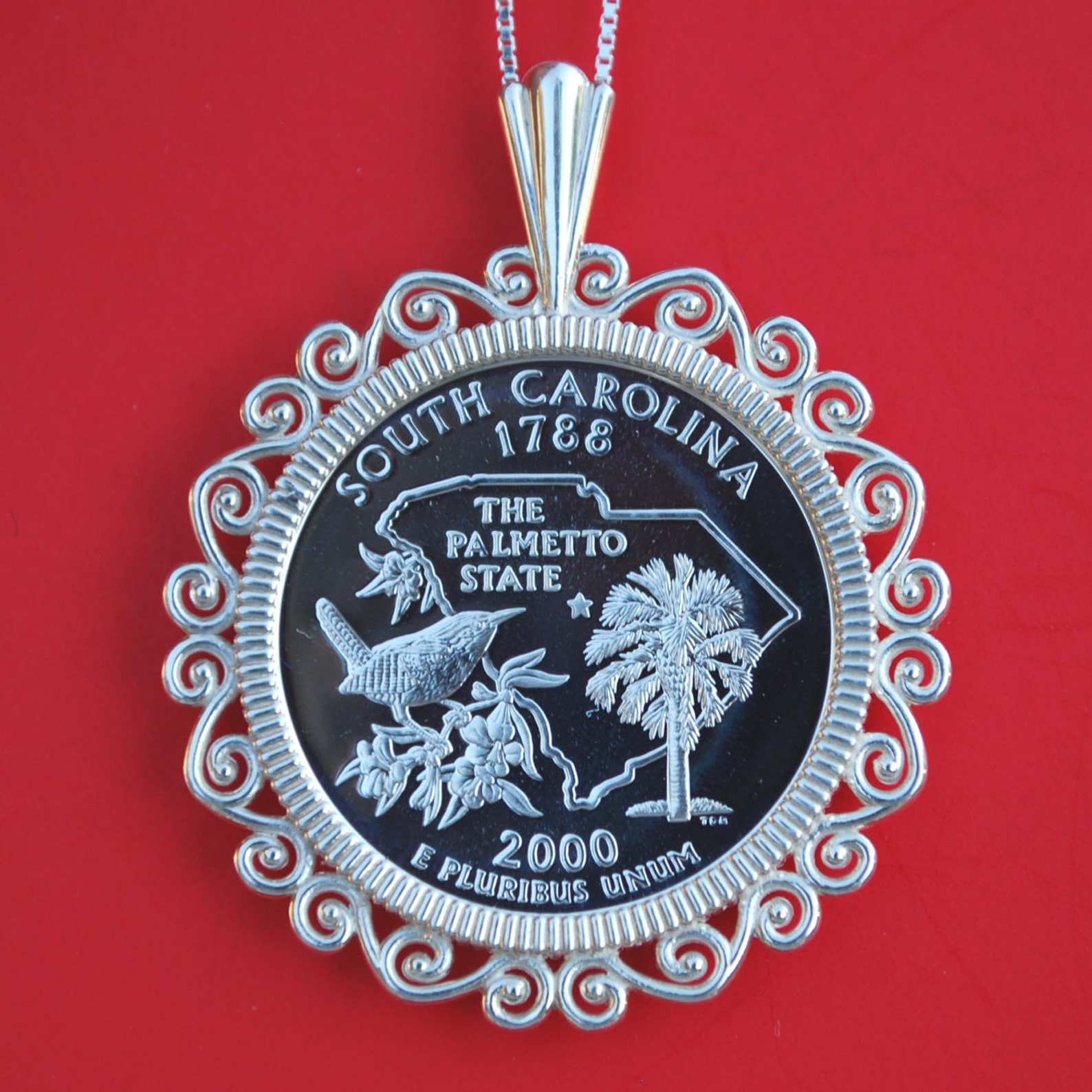 US 2000 South Carolina State Quarter 90% Silver Proof Coin Solid 925 ...