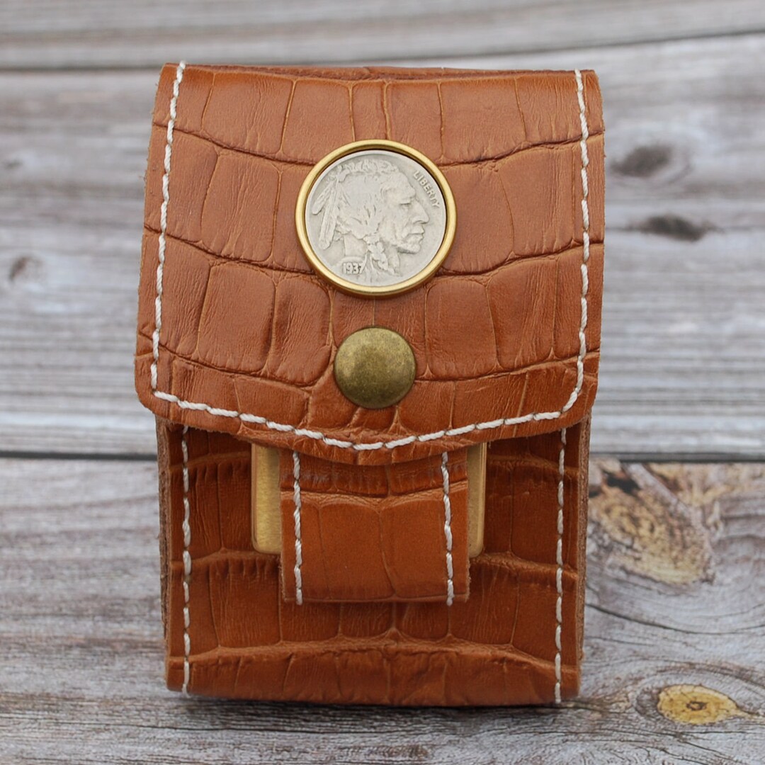 US 1937 Indian Head Buffalo Nickel 5 Cent Coin Genuine Leather ...