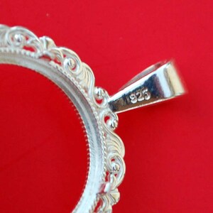 Solid 925 Sterling Silver Coin Bezel Mount Frame Settings Fit 17mm ...