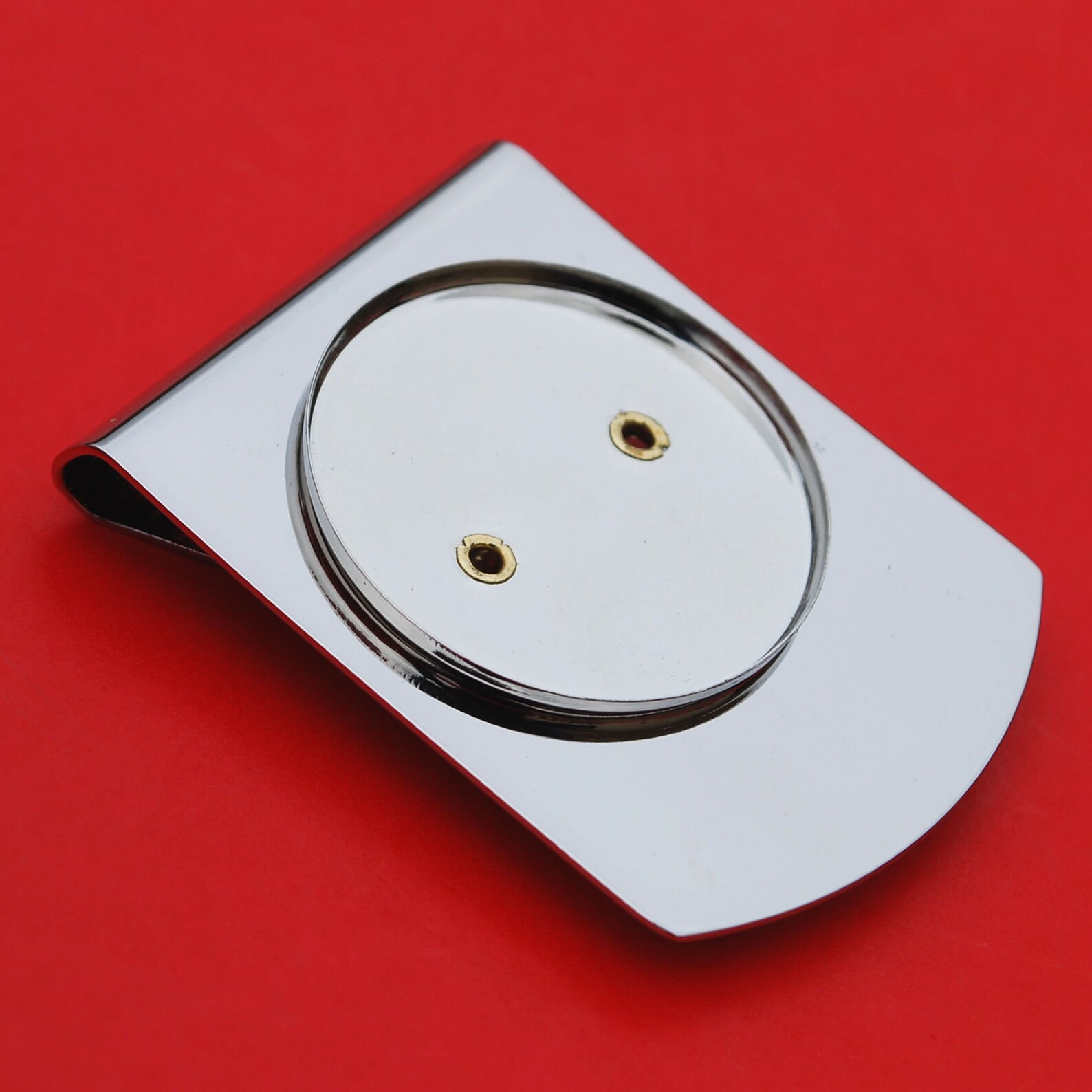 BLANK Stainless Steel Large Money Clip W. Coin Bezel to Fit US Half ...