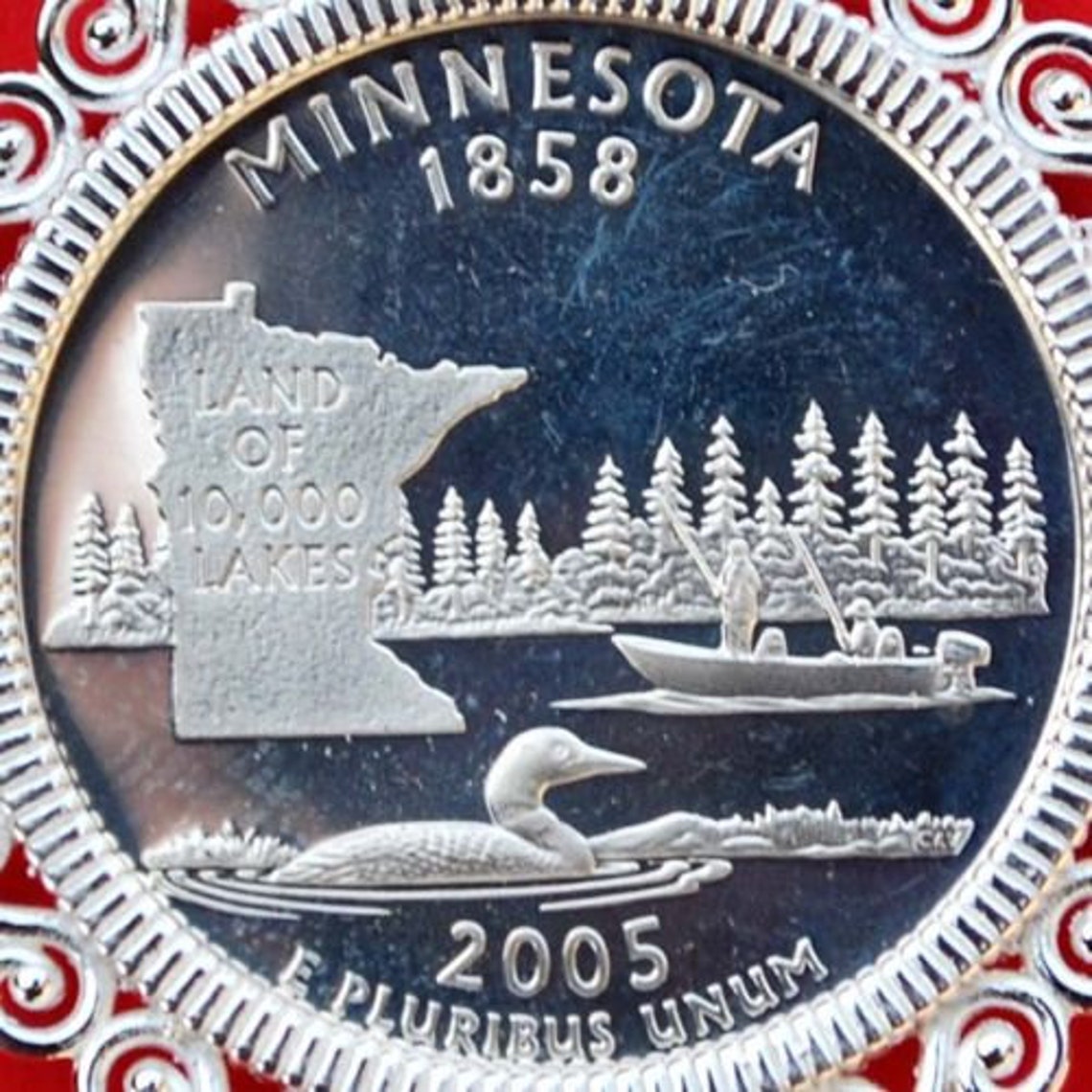 US 2005 Minnesota State Quarter 90% Silver Proof Coin Solid 925 ...