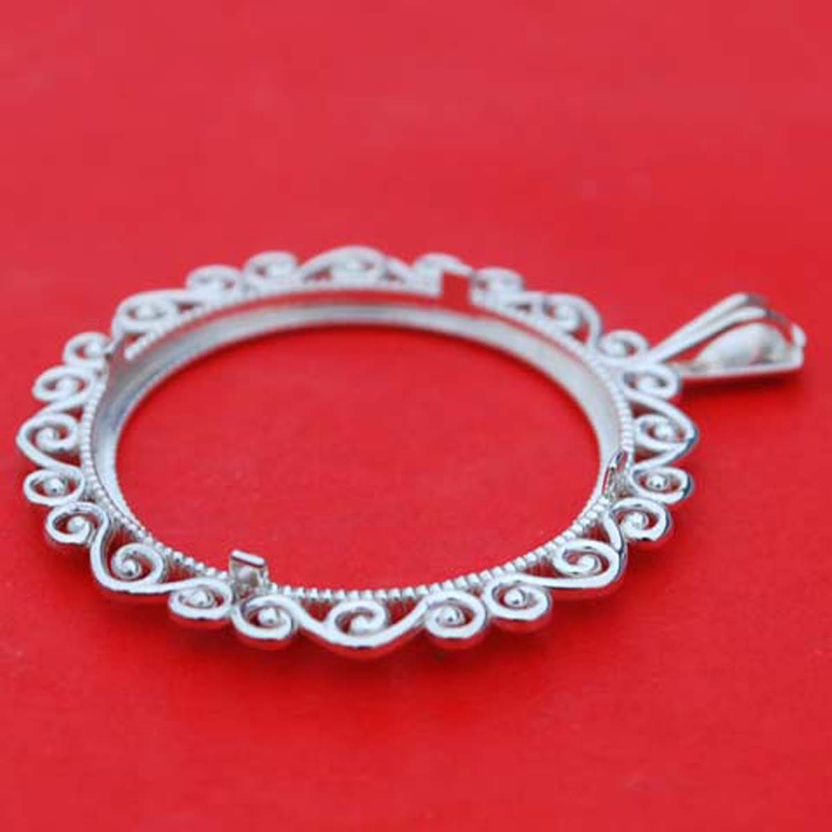 Solid 925 Sterling Silver Coin Bezel Mount Frame Settings Fit US ...