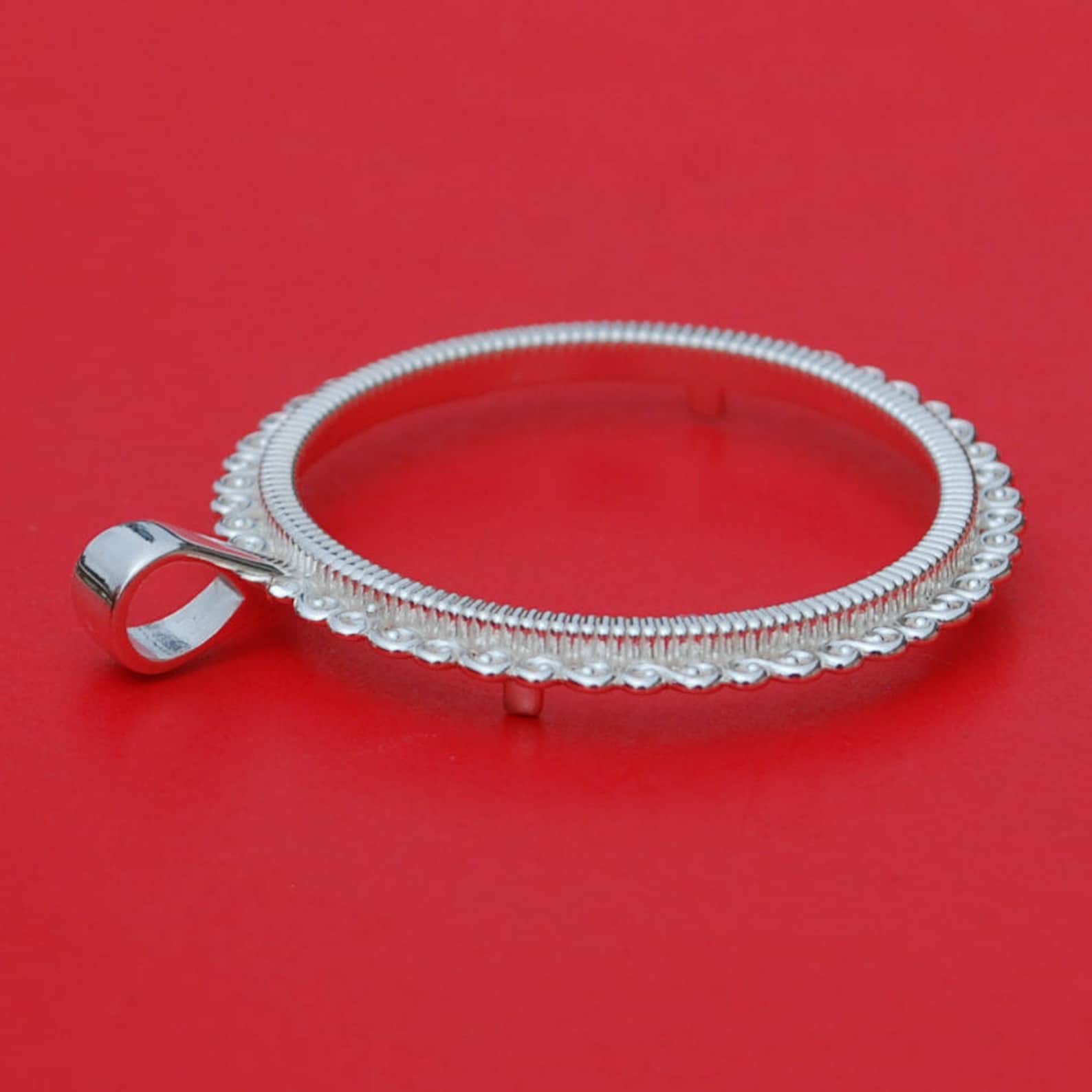 Solid 925 Sterling Silver Coin Bezel Mount Frame Settings Fit | Etsy