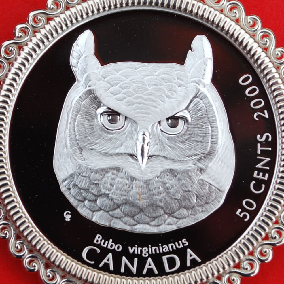 2000 Canada Birds of Prey 50 Cents Proof-like BU Uncirculated Sterling ...