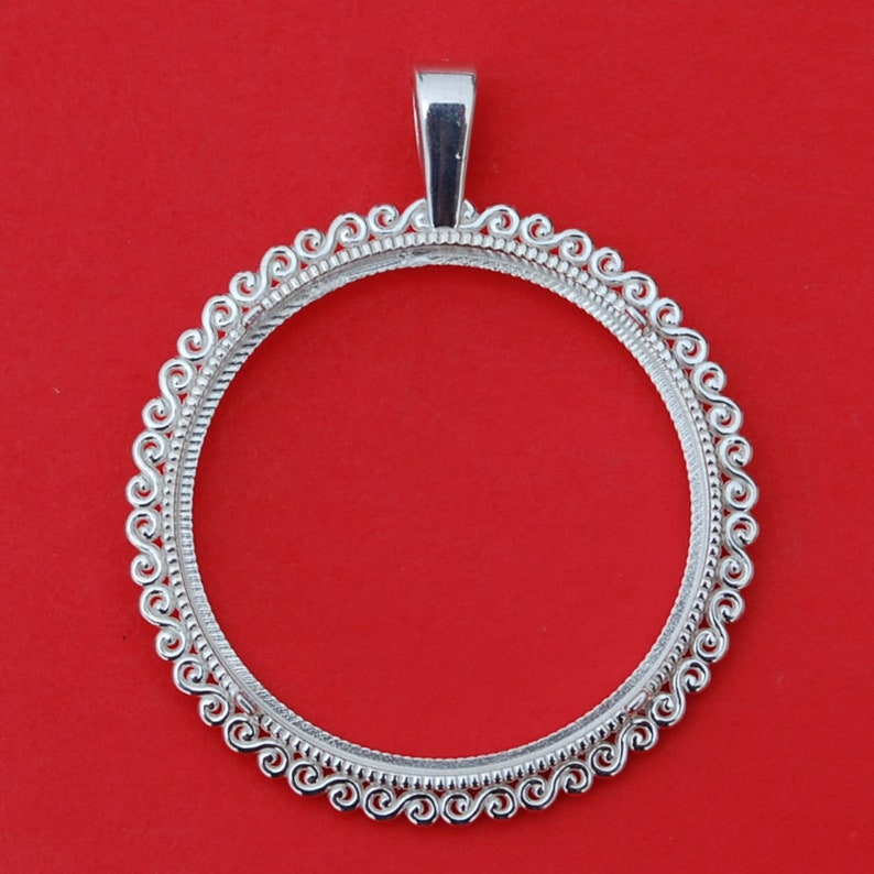 Solid 925 Sterling Silver Coin Bezel Mount Frame Settings to | Etsy