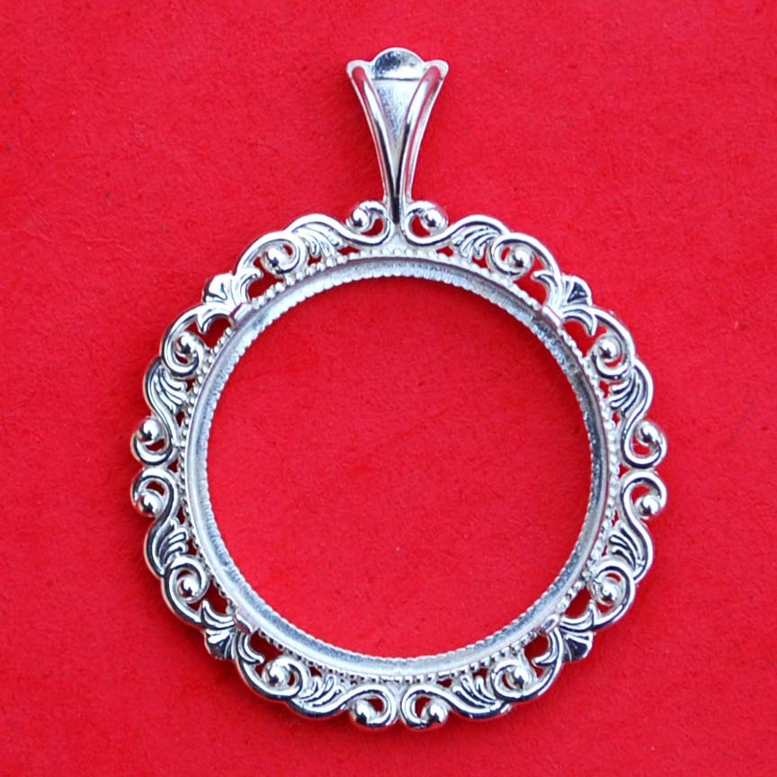 Solid 925 Sterling Silver Coin Bezel Mount Frame Settings Fit - Etsy