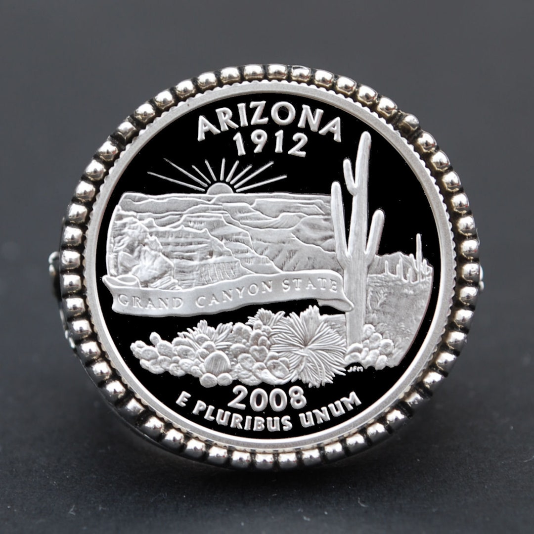 US 2008 Arizona State Quarter 90% Silver BU Uncirculated Proof Coin 925 ...
