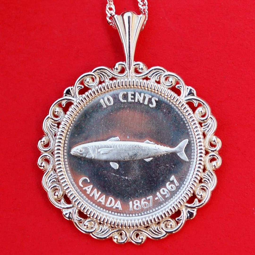 1967 Canada Atlantic Mackerel Fish 10 Cents BU Unc Coin Solid 925 ...