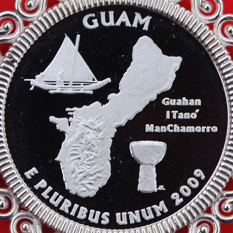 2009 Guam - DC & US Territories Quarter 90% Silver Proof Coin Soild 925 ...