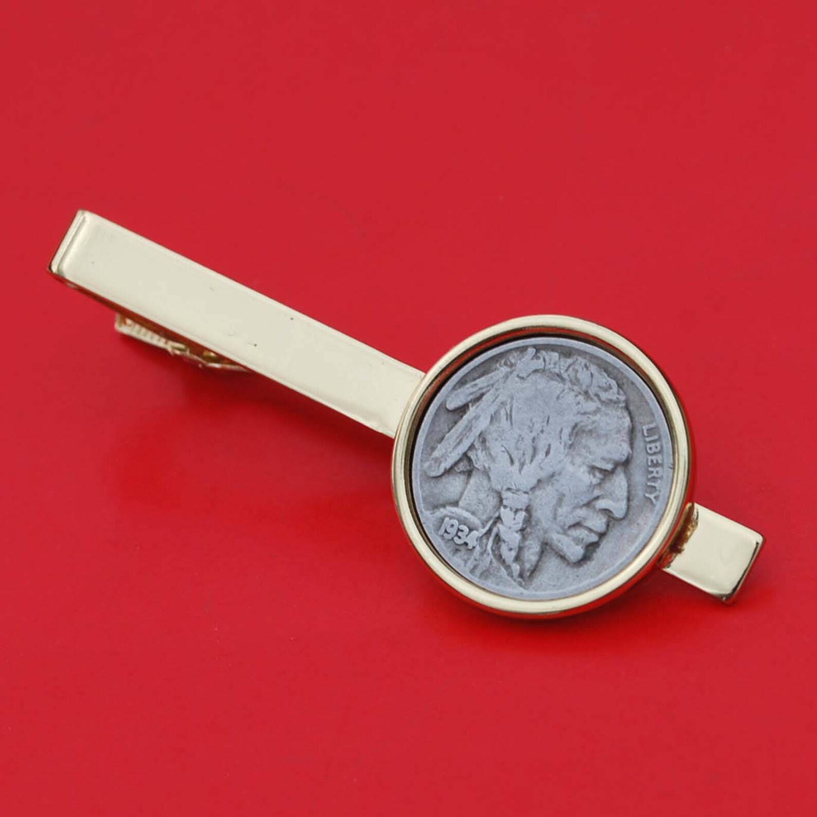 BLANK Tie Clip Clasp Findings W. Coin Bezel to Fit US Nickels & Other ...