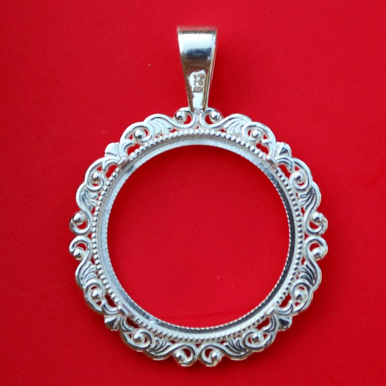 Solid 925 Sterling Silver Coin Bezel Mount Frame Settings Fit - Etsy
