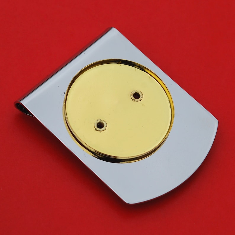 BLANK Stainless Steel Large Money Clip W. Coin Bezel to Fit US Half ...