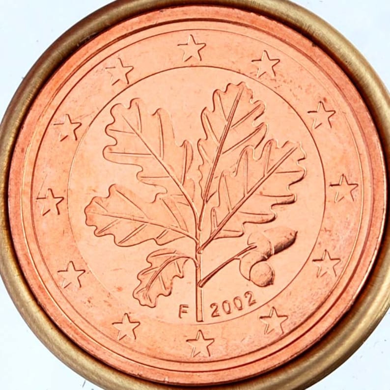 2002 Germany 2 Euro Cent BU Uncirculated Coin Solid Brass Silver Money ...