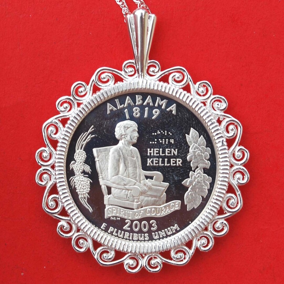 US 2003 Alabama State Quarter 90% Silver Proof Coin Solid 925 Sterling ...