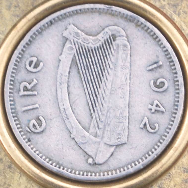 1928 1968 Irish Ireland 3 Pence Coin Solid Brass Antique | Etsy