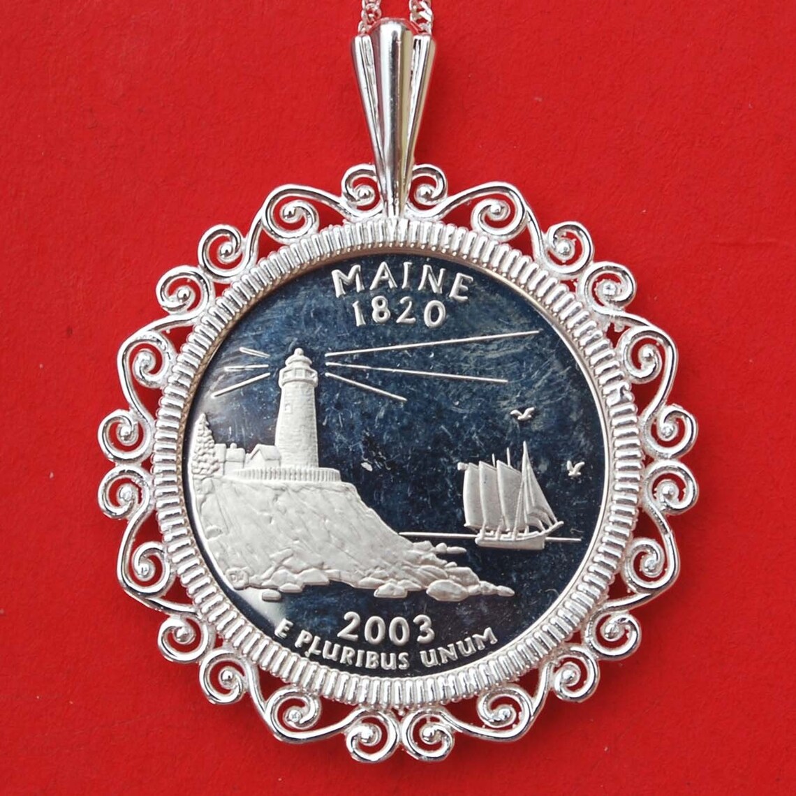US 2003 Maine State Quarter 90% Silver Proof Coin Soild 925 | Etsy