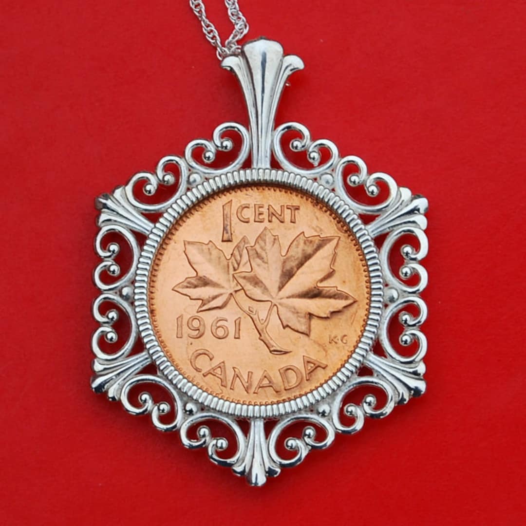 Canada 1953 ~ 2012 Small Cent One Penny BU Unc Coin Solid 925 Sterling ...