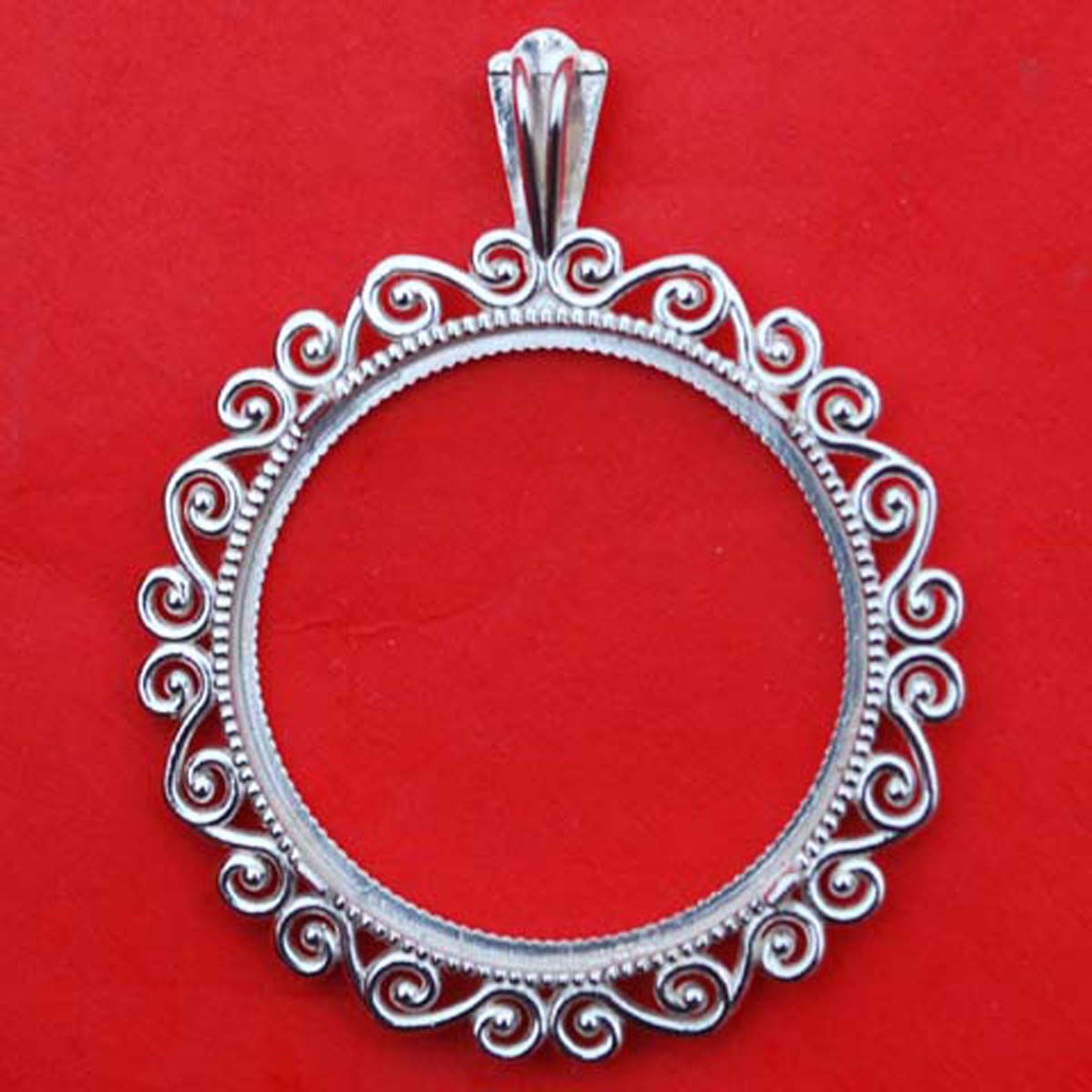 Solid 925 Sterling Silver Coin Bezel Mount Frame Settings Fit US ...