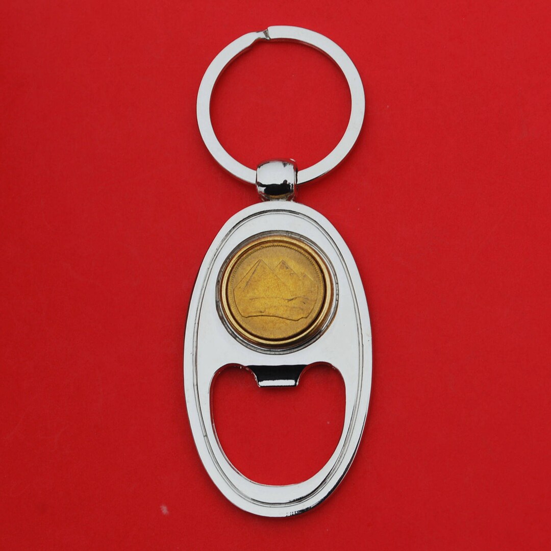Egypt 1984 1 Piastre Gold Pyramids Gem BU Uncirculated Coin Key Chain ...