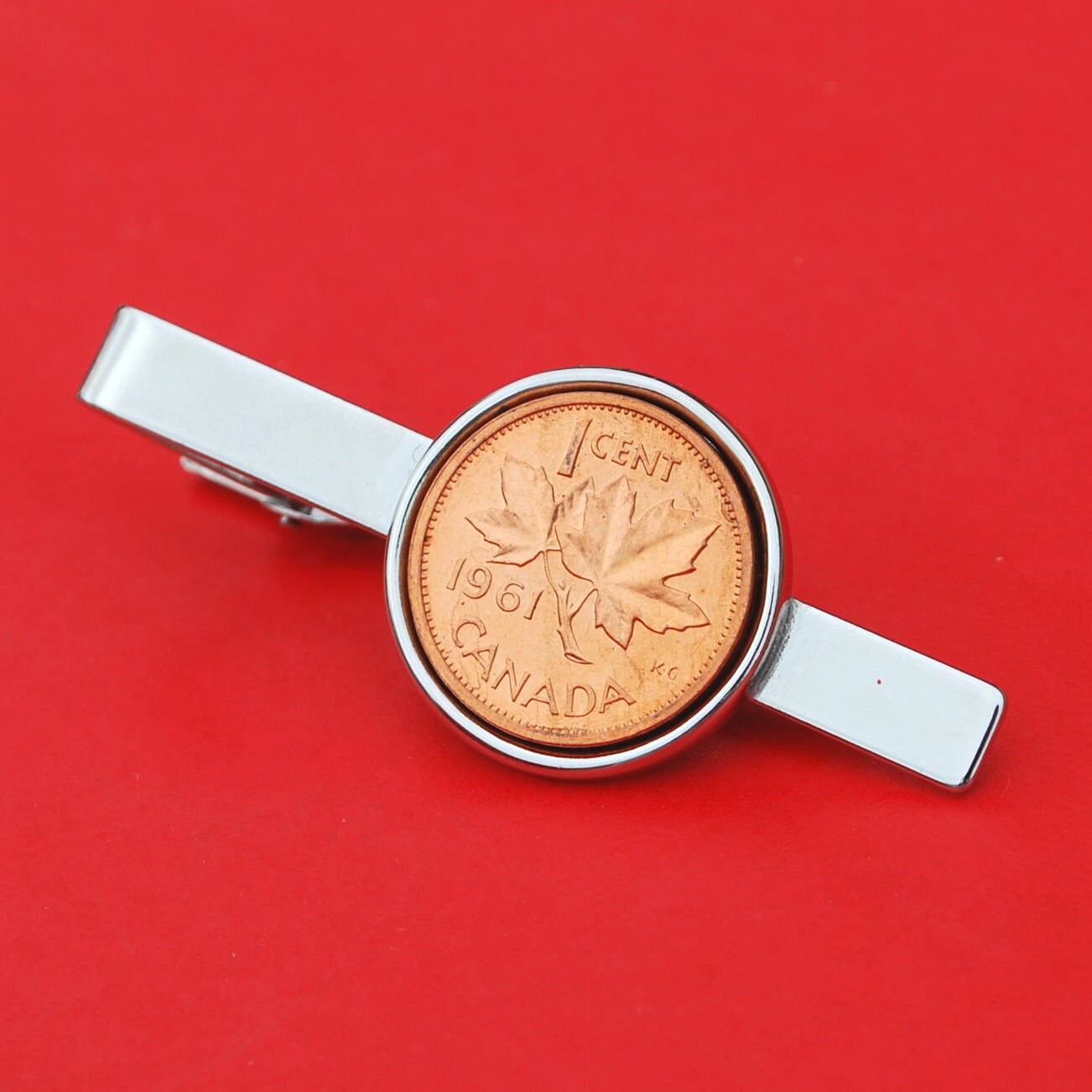 BLANK Silver Plated Tie Clip Clasp Bar Findings W. Coin Bezel to Fit US ...