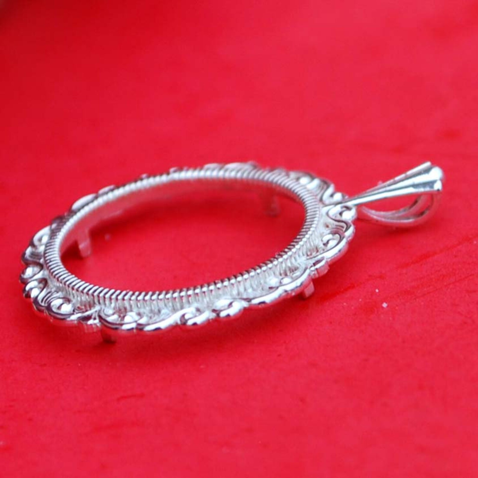 Solid 925 Sterling Silver Coin Bezel Mount Frame Settings Fit - Etsy