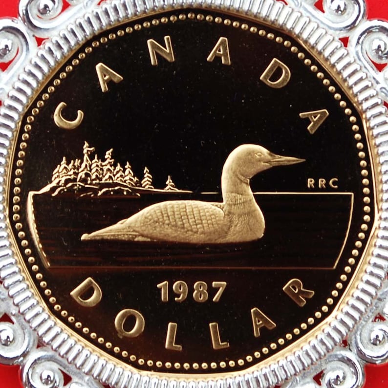 1987 Canada Loonie 1 Dollar Gem BU Proof Coin Solid 925 - Etsy