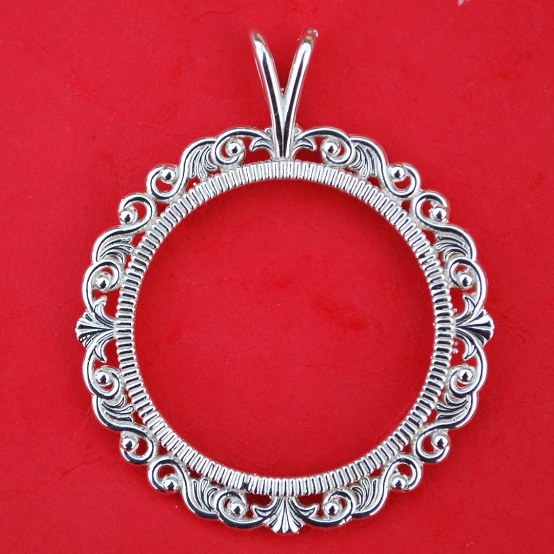 Solid 925 Sterling Silver Coin Bezel Mount Frame Settings Fit US Half ...