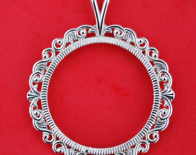 Solid 925 Sterling Silver Coin Bezel Mount Frame Settings Fit US Half ...