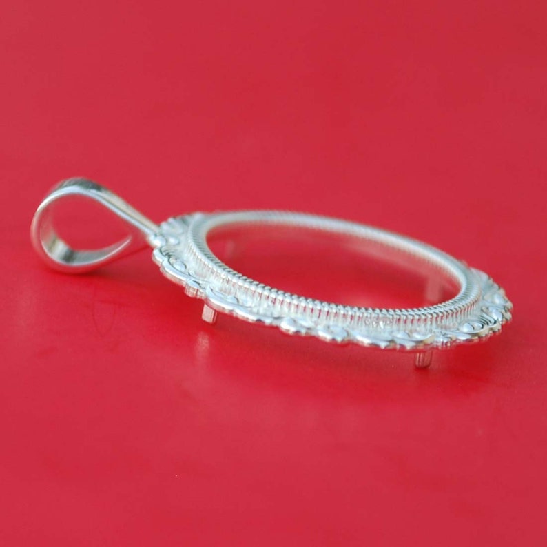 Solid 925 Sterling Silver Coin Bezel Mount Frame Settings Fit 17mm ...