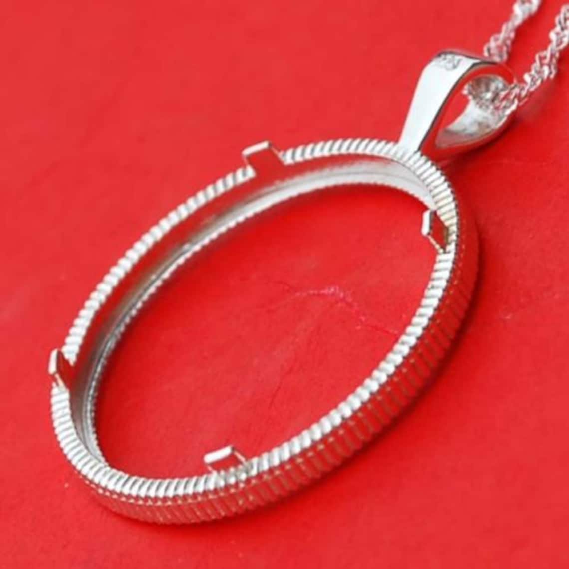 Solid 925 Sterling Silver Coin Bezel Mount Frame to Fit US | Etsy